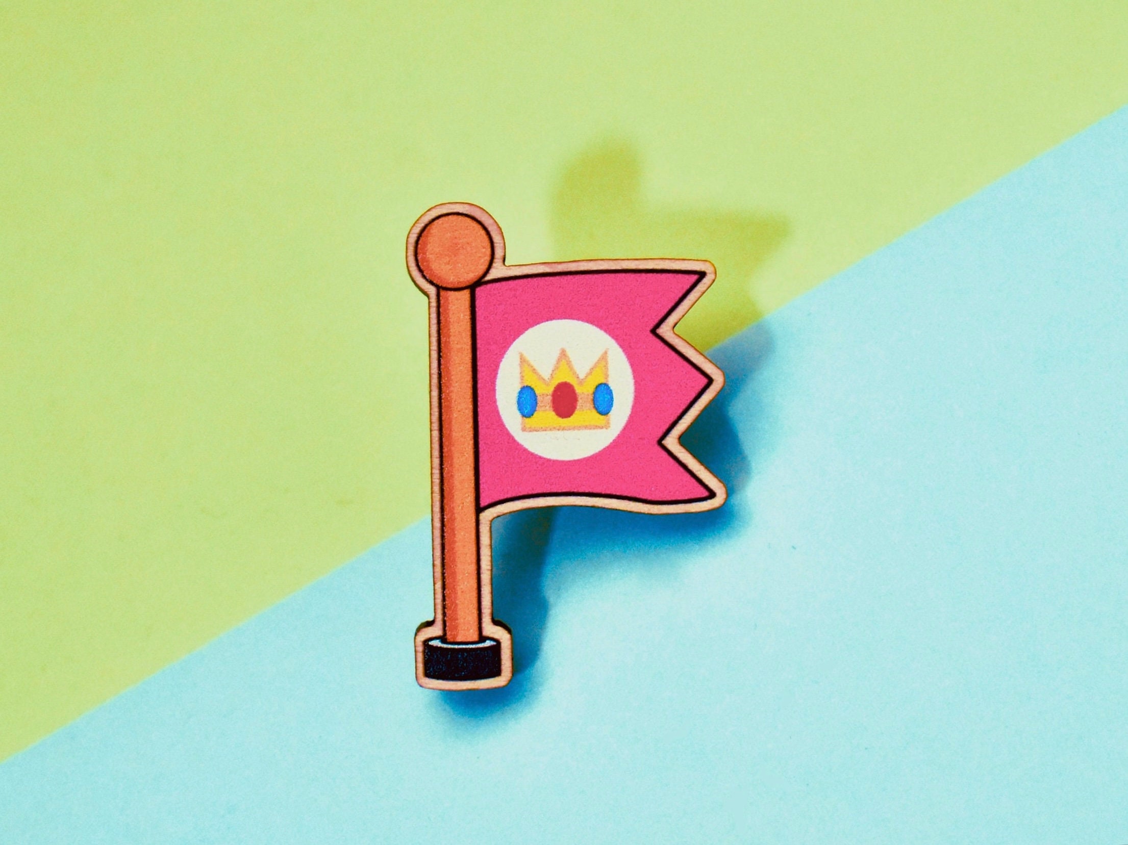 Princess Peach Checkpoint Flag Pin - Super Mario Bros Checkpoint ...