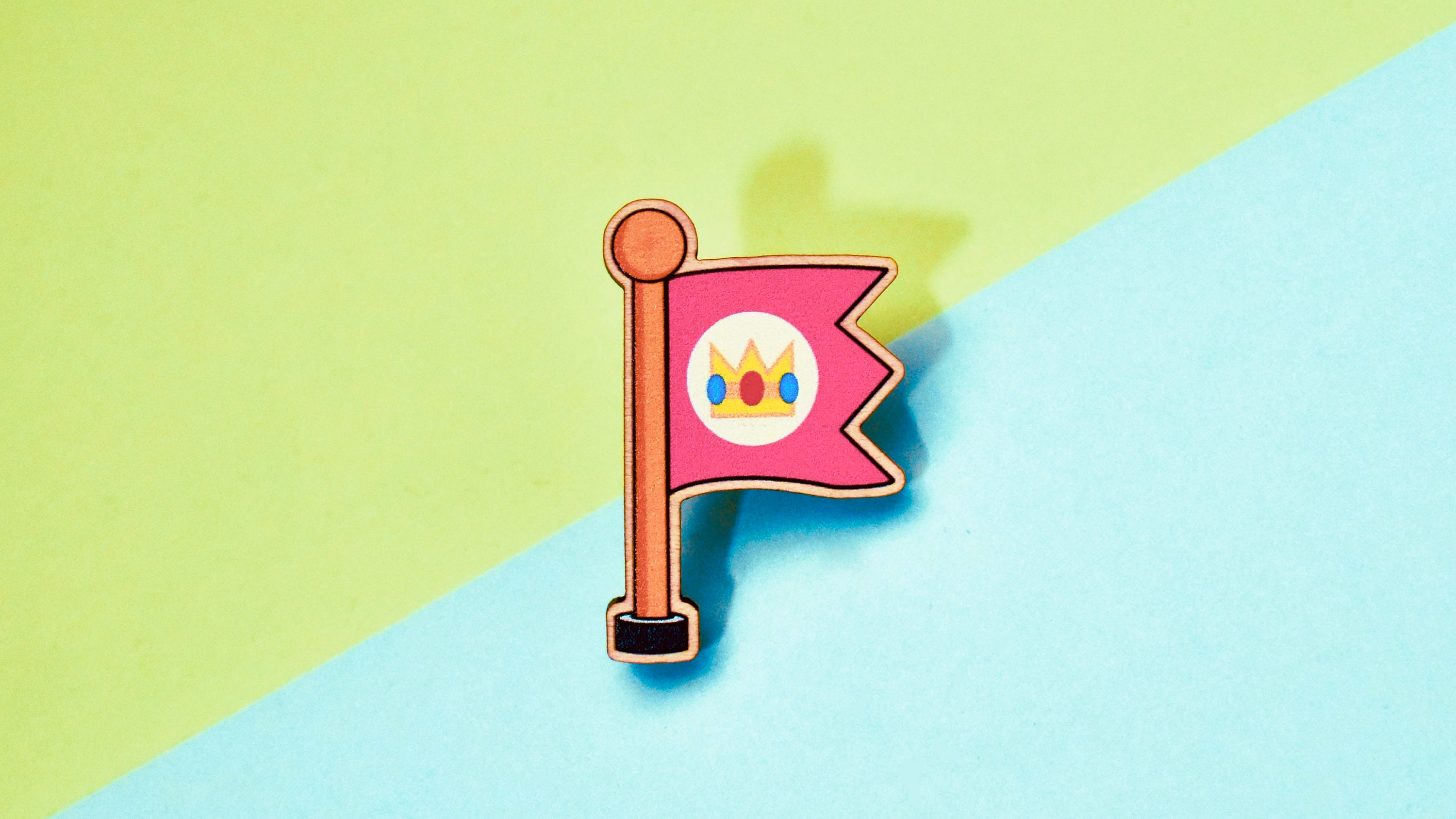 Super Mario Bros Peach Checkpoint Flag Pin - Etsy