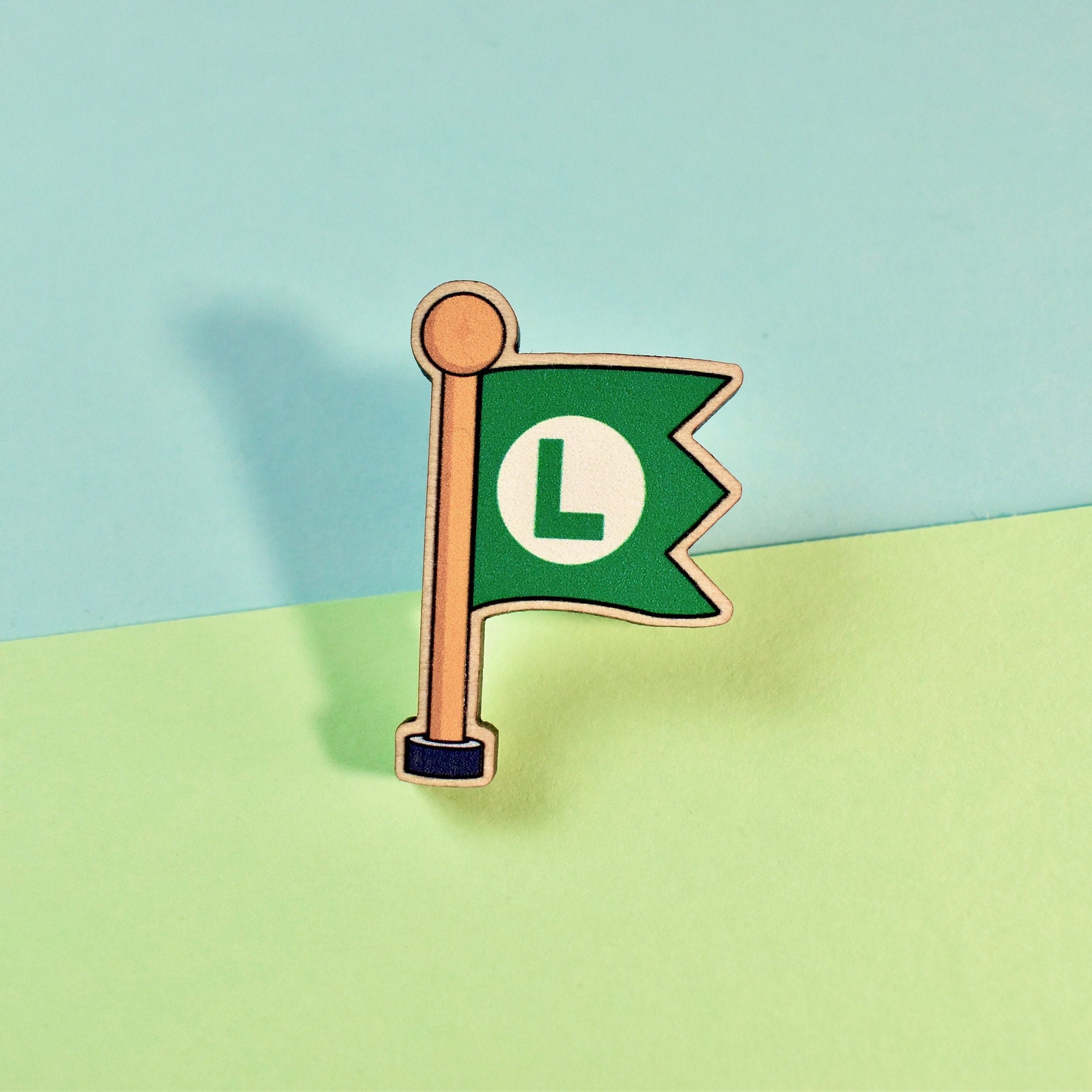 Luigi Checkpoint Flag Pin Super Mario Bros Checkpoint Collection - Etsy