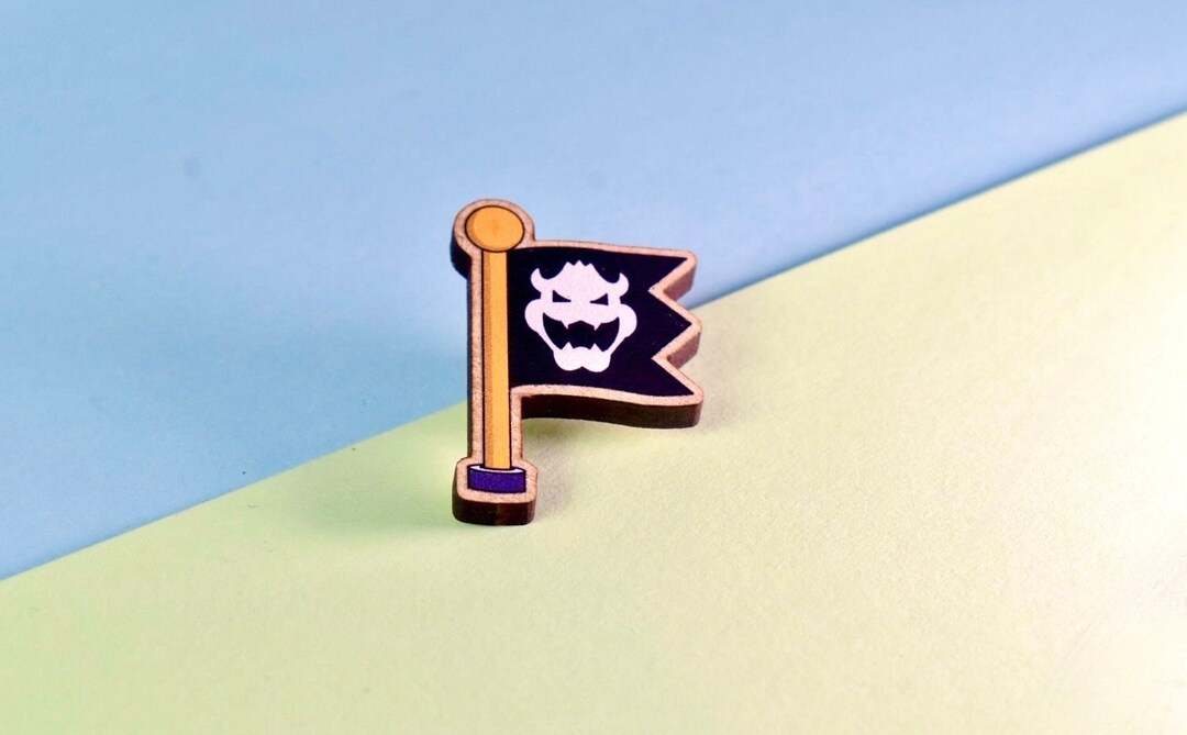 Bowser Checkpoint Flag Pin Super Mario Bros Checkpoint Collection - Etsy