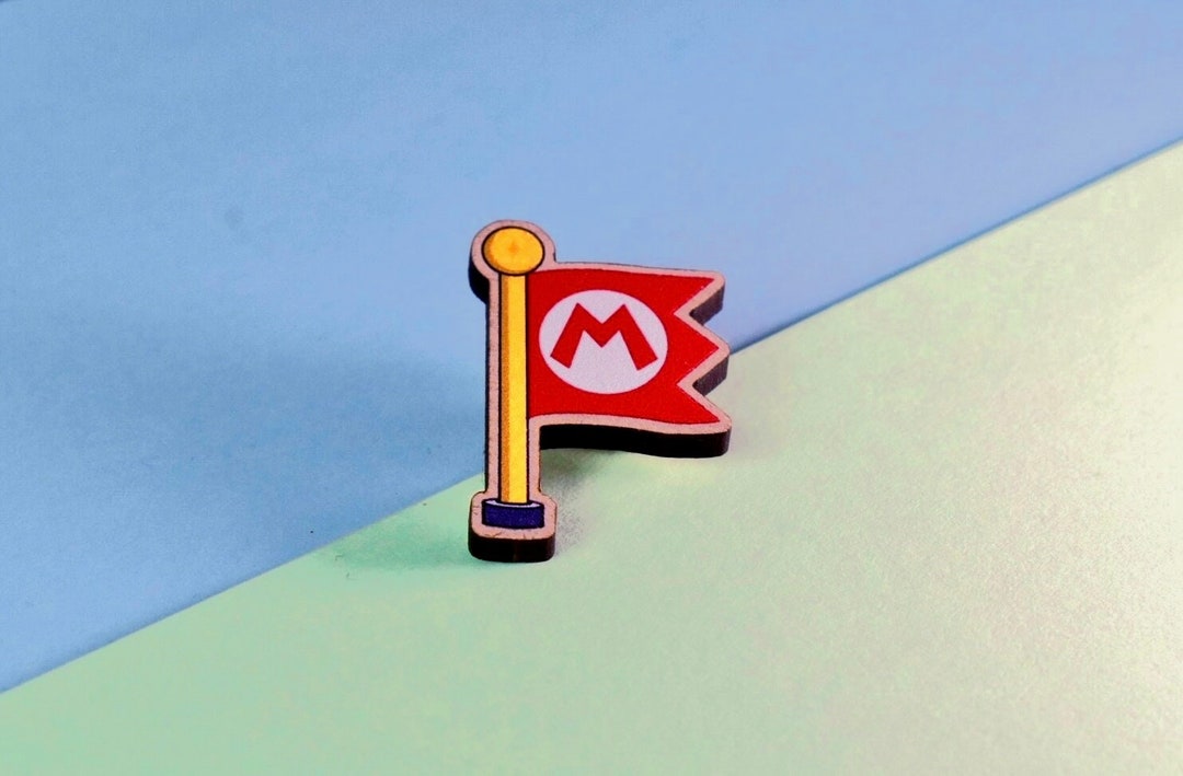 Super Mario Bros Pin - Mario Checkpoint Flag Pin - Etsy