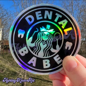 Dental Babe Holographic Sticker Dental Babe Tooth Sticker Dental