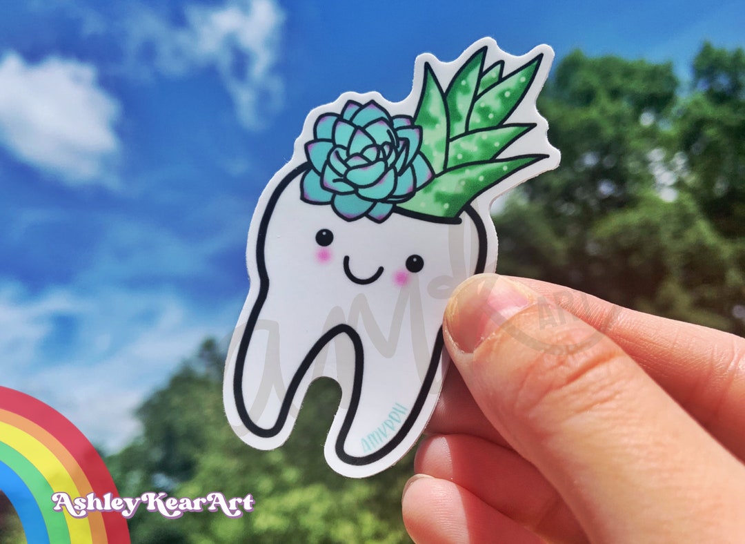 Dental Sticker, Dental Succulent, Tooth Succulent, Plant Tooth Sticker ...