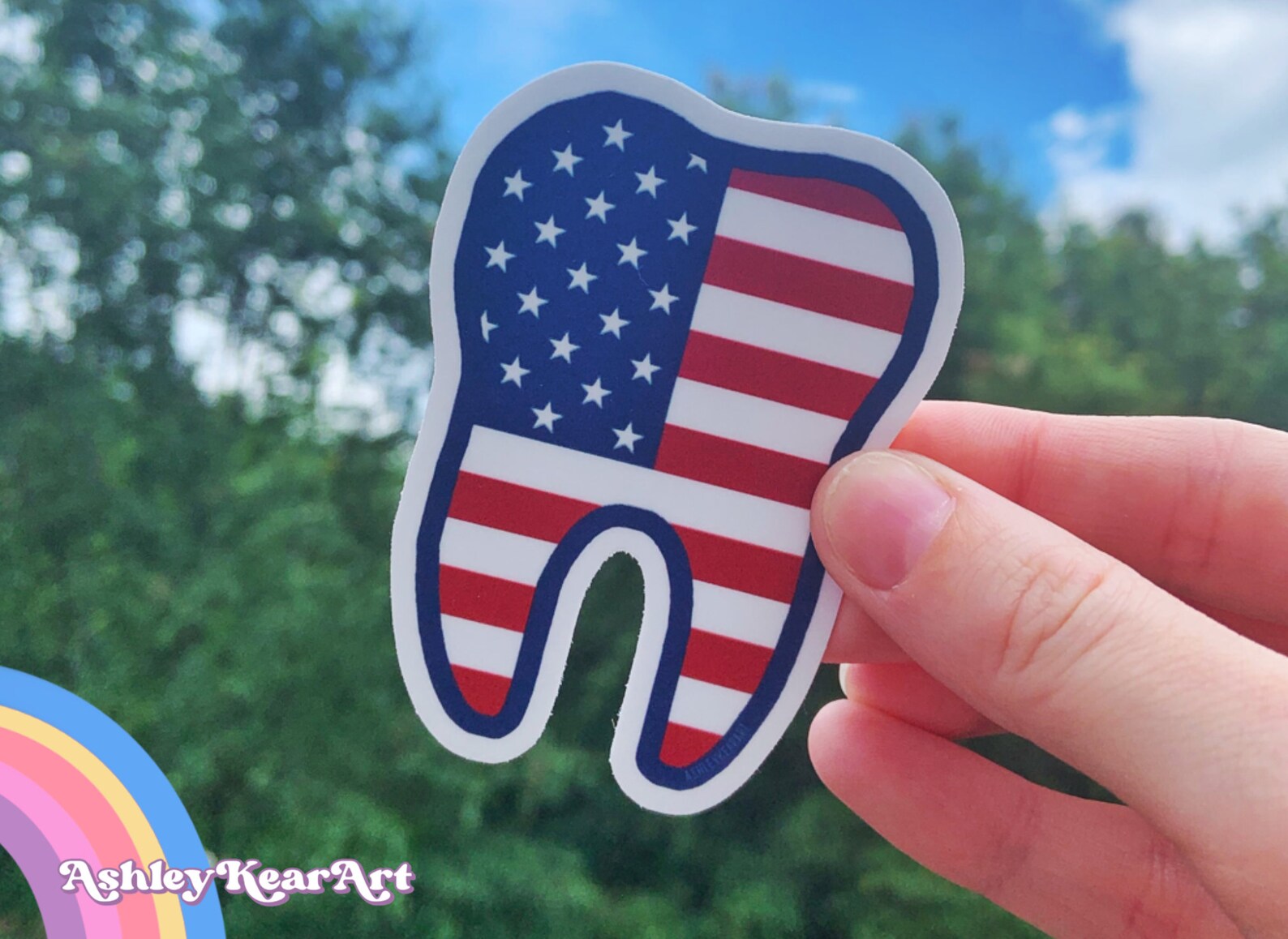 USA tooth sticker American tooth sticker USA dental sticker | Etsy