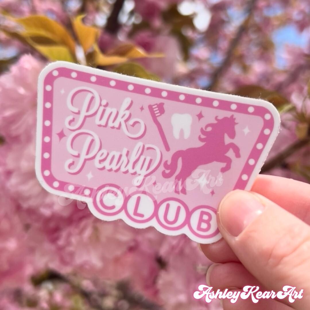 Pinky Pearly Club Dental Sticker, Cute Dental Sticker, RDH Sticker ...