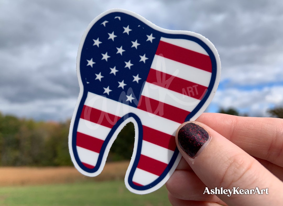 USA Tooth Sticker, American Tooth Sticker, USA Dental Sticker ...