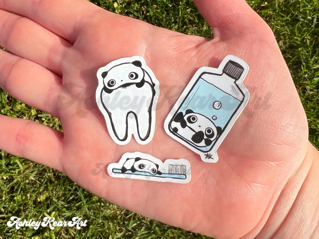 Cute Panda Dental Sticker, Cute Dental Sticker, Dentistry Sticker, RDH ...