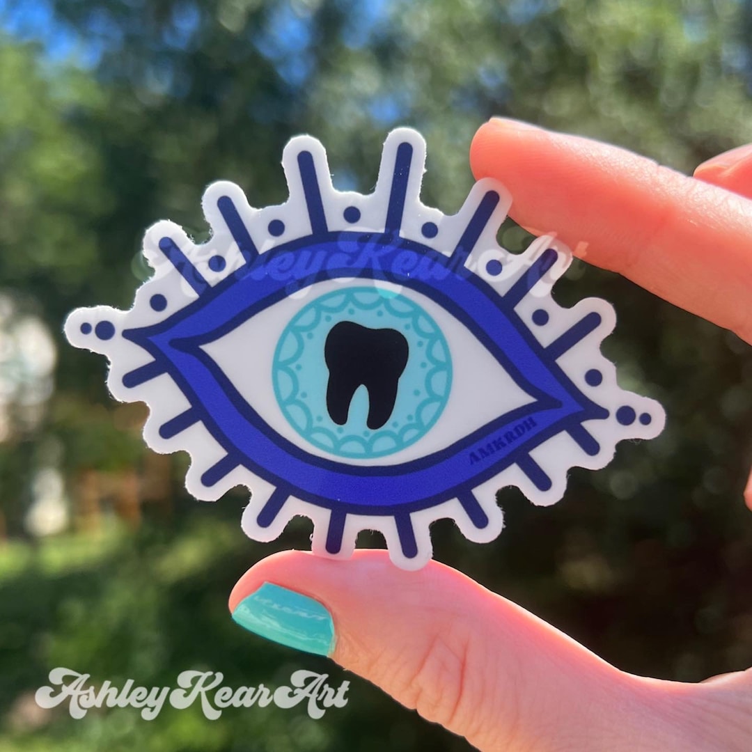 Dental Evil Eye Sticker, Dental Sticker, Funny Dental Sticker ...