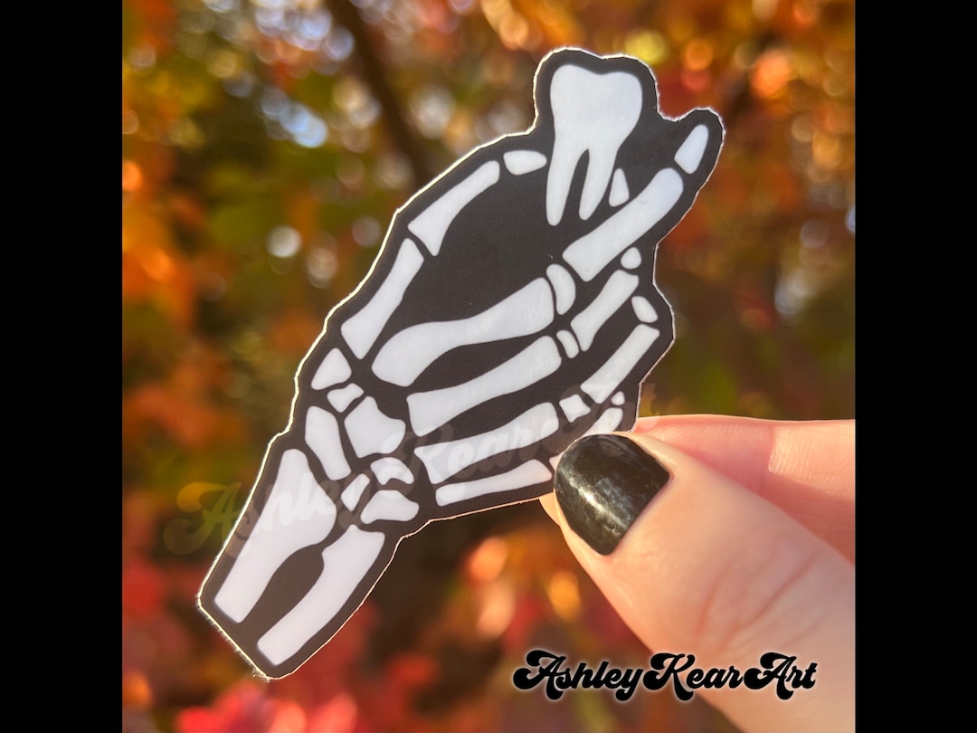 Dental Sticker, Dental Skeleton Hand Sticker, Dental Halloween Sticker ...