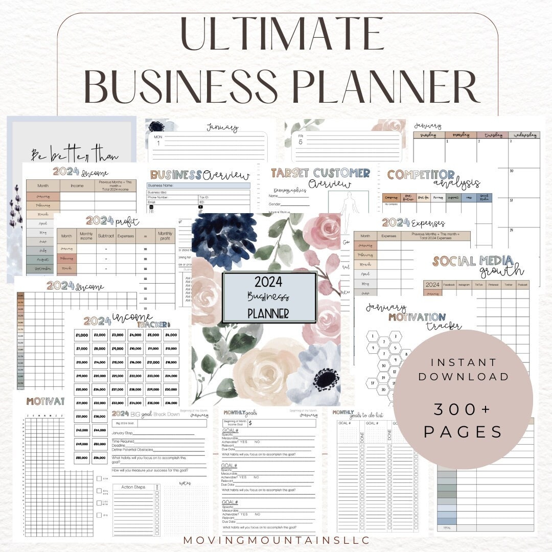 Ultimate Business Goal Setting Planner, Digital Planner, Organizational ...