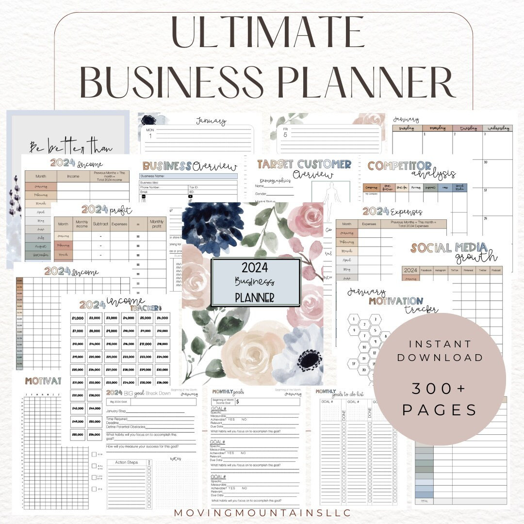 Ultimate Business Goal Setting Planner, Digital Planner, Organizational ...