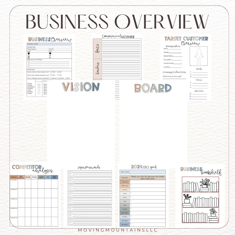 Ultimate Business Goal Setting Planner, Digital Planner, Organizational ...
