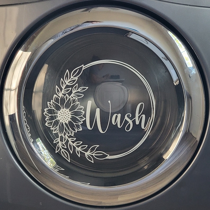 Washer Dryer Decal Sunflower - Farmhouse Laundry Room Decor - Wash Dry ...