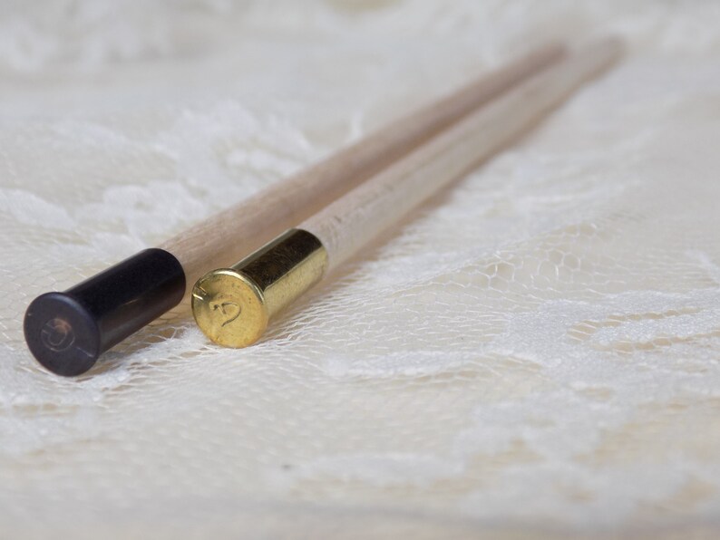 Wooden Hair Stick Brass Cap Hair Stick Hair Pin Wooden - Etsy