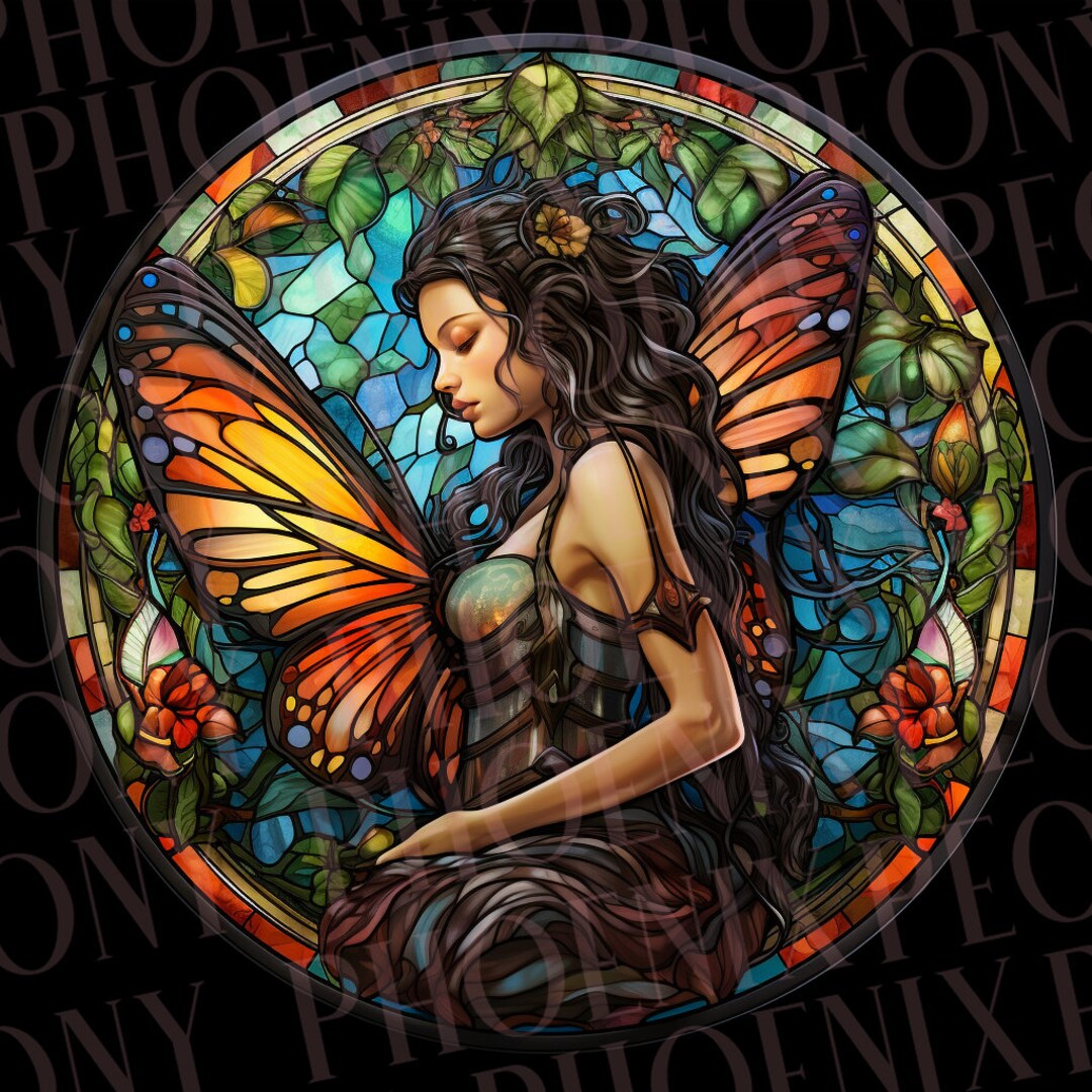 Fairy Clipart, Stained Glass Fairy, Stained Glass Window Clipart, Fairy ...