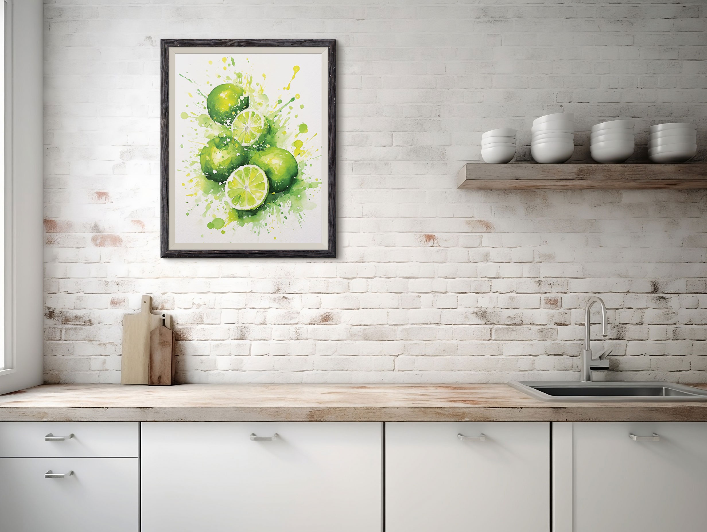 Lime Watercolor Art Print. Lime Wall Art. Lime Kitchen Art. Lime Home ...