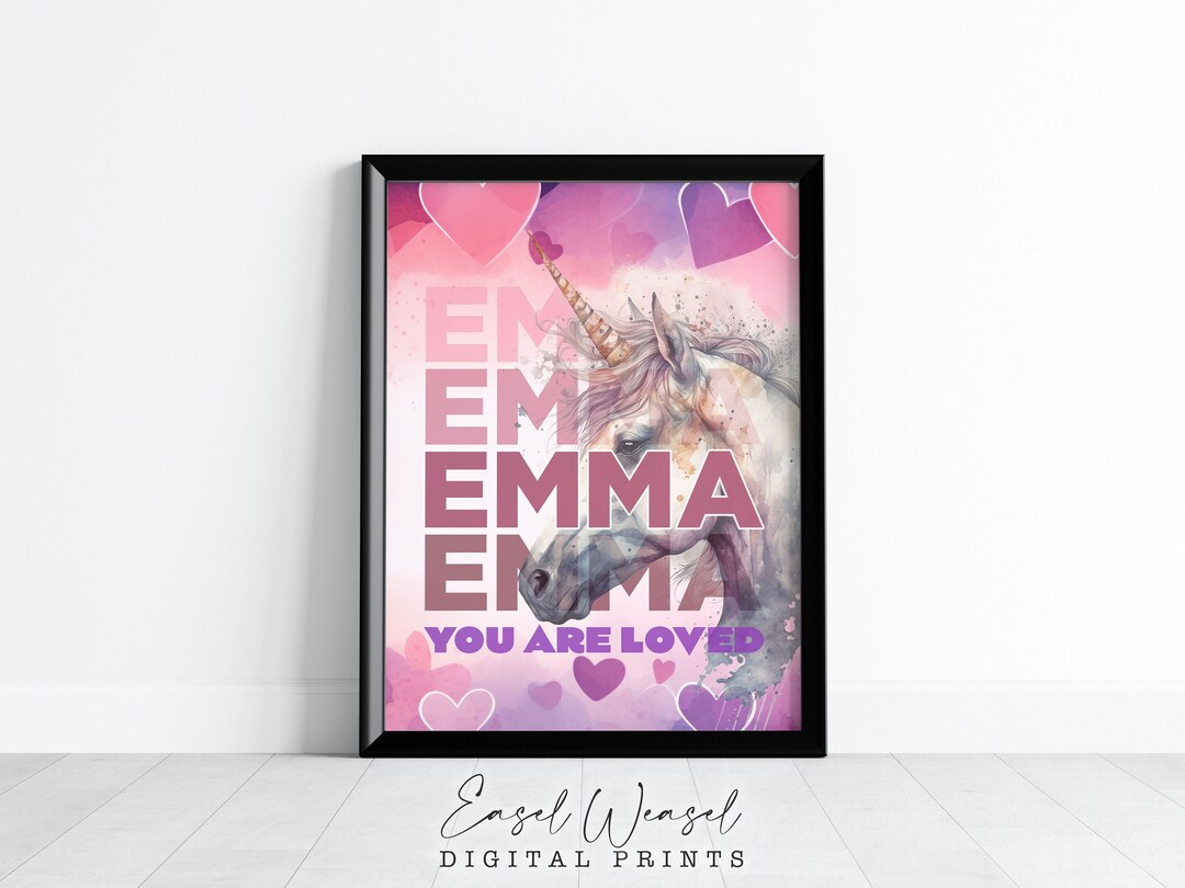 Emma Name Wall Art. Emma Gift Idea. Emma Baby Name Art. Emma Name Decor ...
