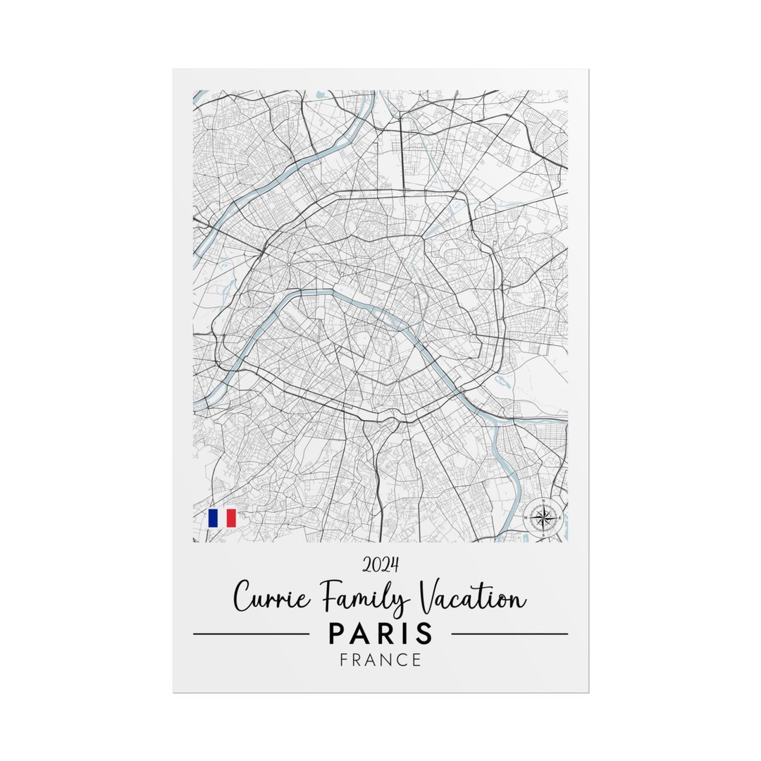 Personalized Vacation Map Poster, Custom Travel Map, Personalized ...