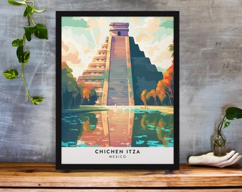 Chichen Itza Mexico Vintage Travel Poster - Etsy