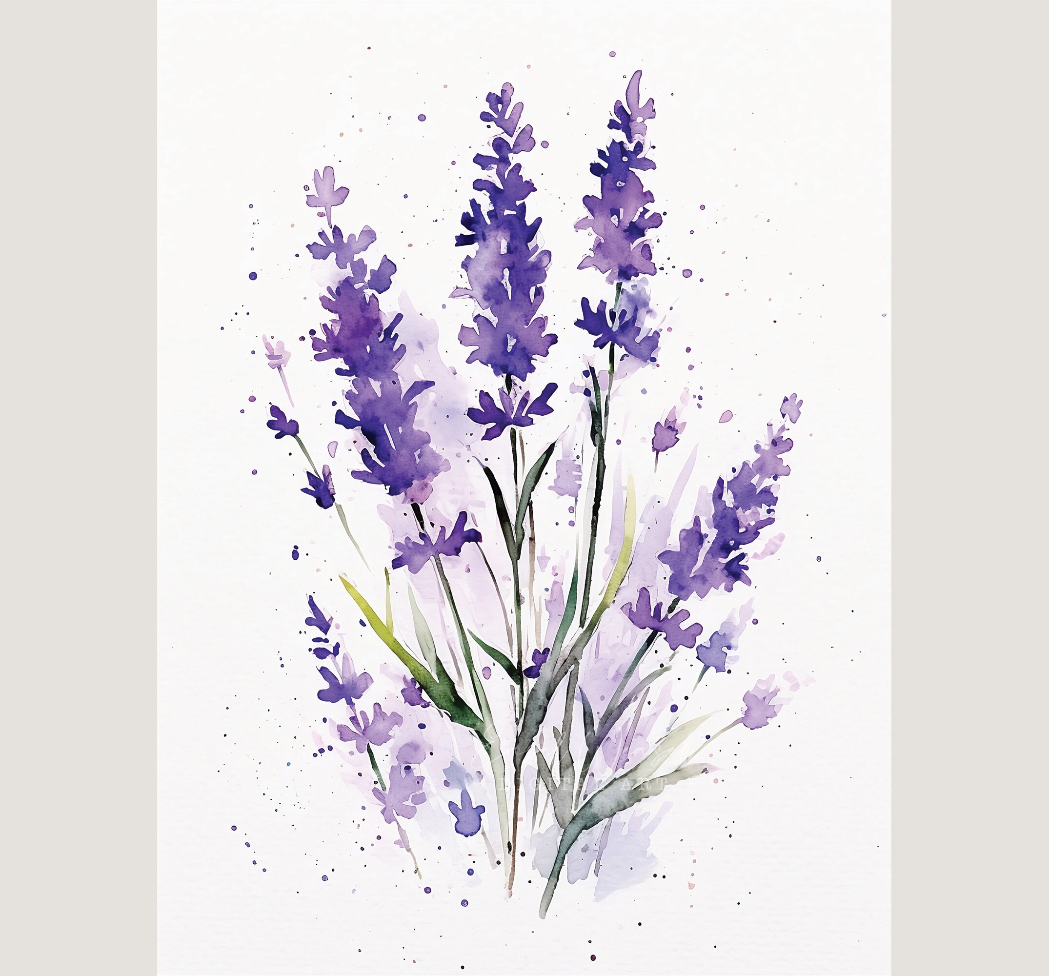 Lavender Watercolor Art Print. Lavender Home Decor. Lavender Kitchen ...