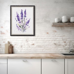 Lavender Watercolor Art Print. Lavender Home Decor. Lavender Kitchen ...
