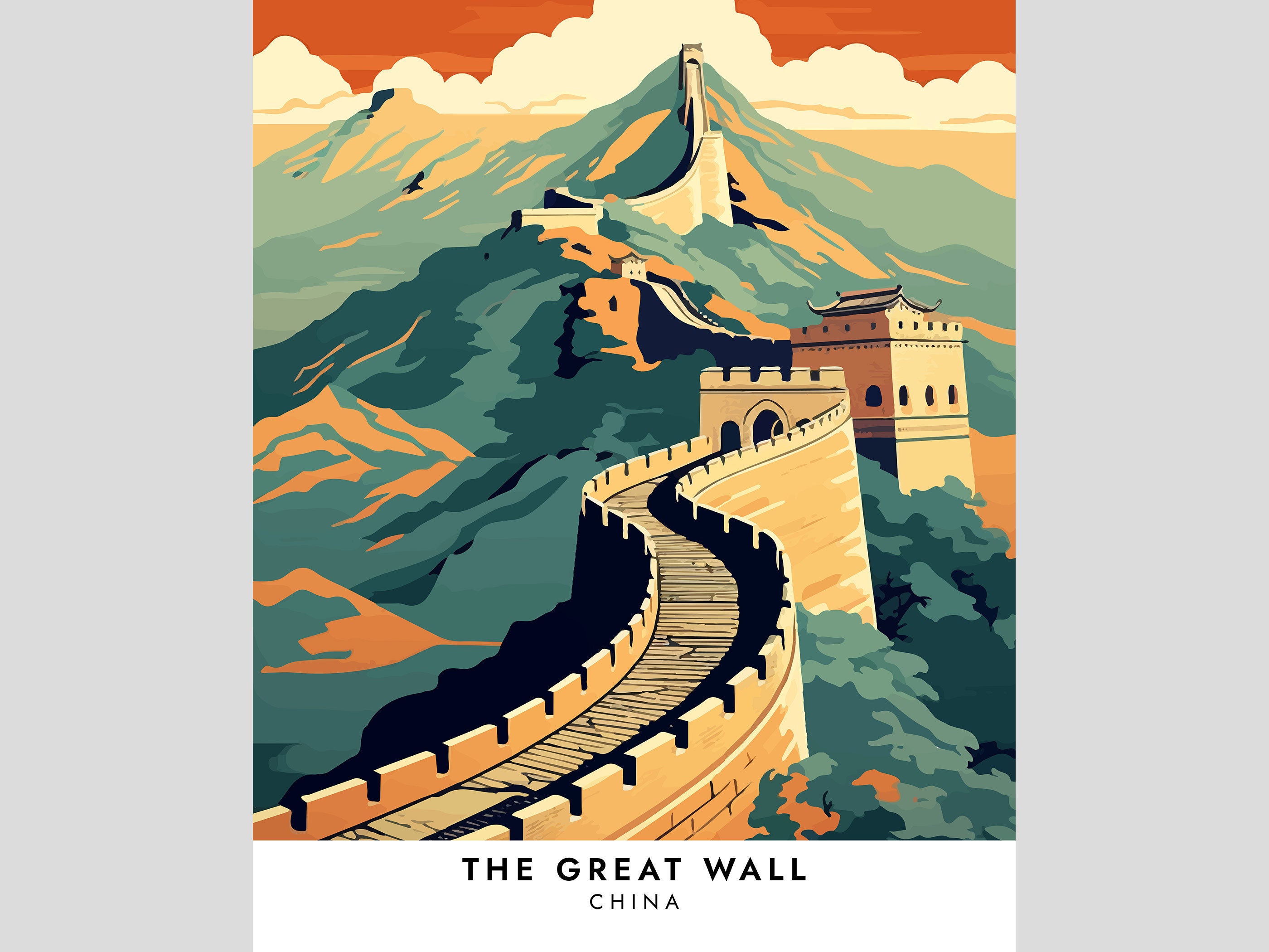 China Travel Poster Great Wall of China Changcheng - Etsy