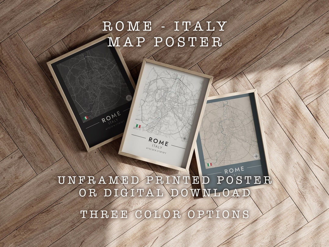 Rome Map Poster, Rome Map, Rome Poster, Rome Print, Rome Art, Roma ...