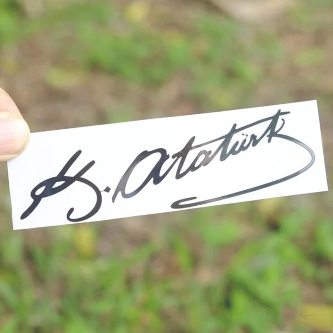 Vinyl Sticker Ataturk Signature Imza for Cars, Laptops, Mirrors and ...