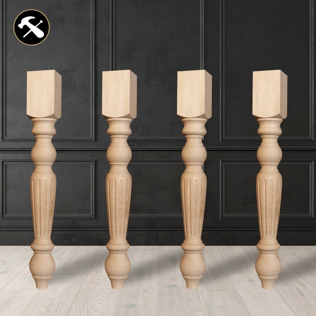 Set of 4 - Traditional Fluted 29 Inch Tall Dining Table Leg - Etsy