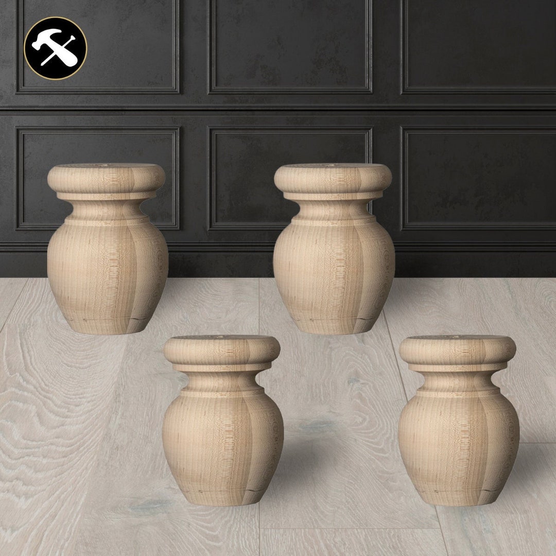 Set of 4 - 4.5 Inch Tall Apple Round Bun Foot - Etsy