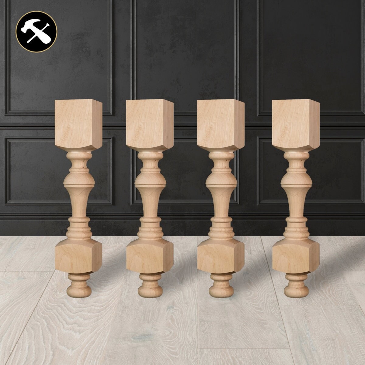 Set of 4 - Chateau 18 Inch Tall French Style Bench or Coffee Table Leg ...