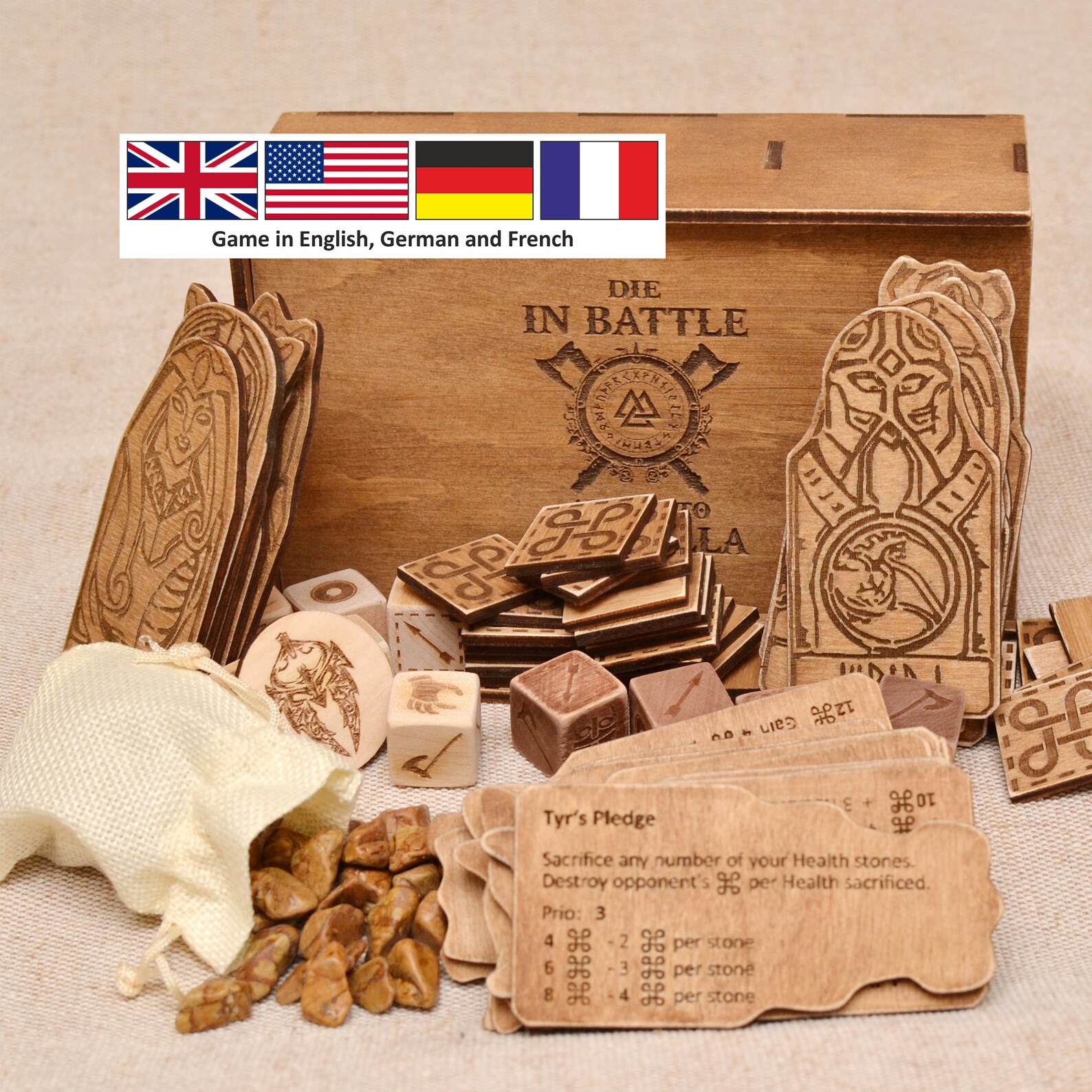 Orlog Game Set 20 Gods 12 Dice 30 Tokens 30 Stones 1 - Etsy