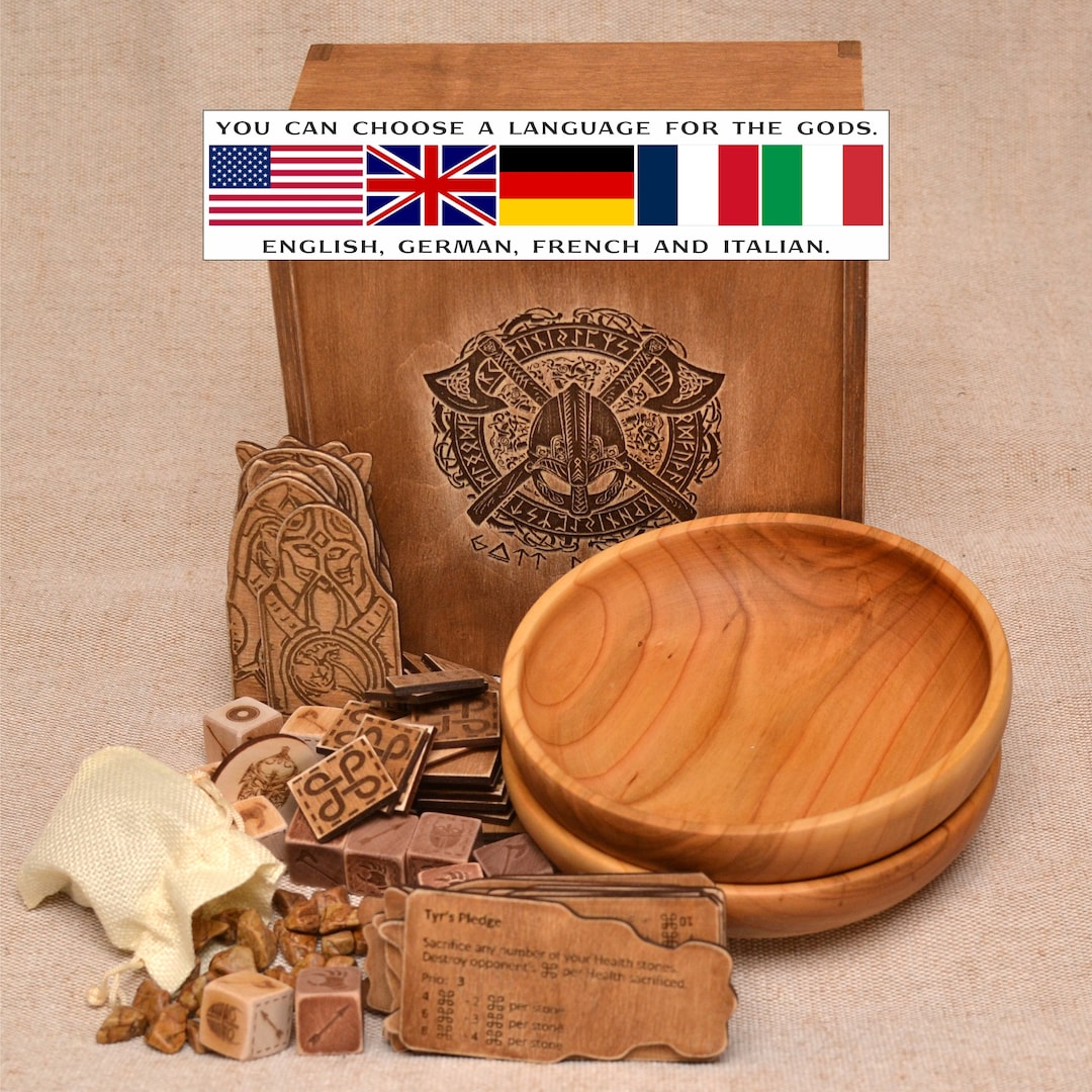 Vintage-inspired Orlog Game Set With Rustic Wooden Dice and Tokens - Etsy