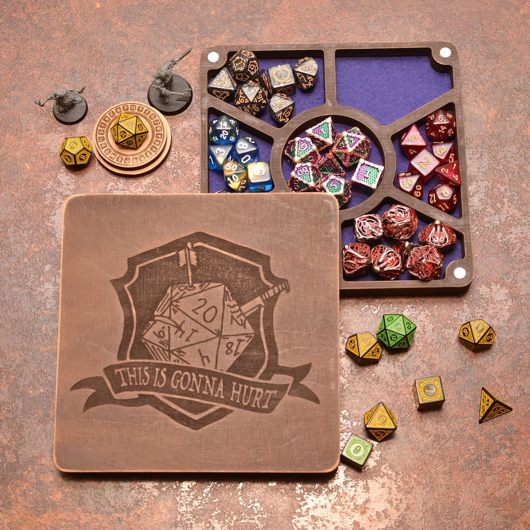 Personalized Wood Dice Box and Tray Set: Dungeons and Dragons Storage ...