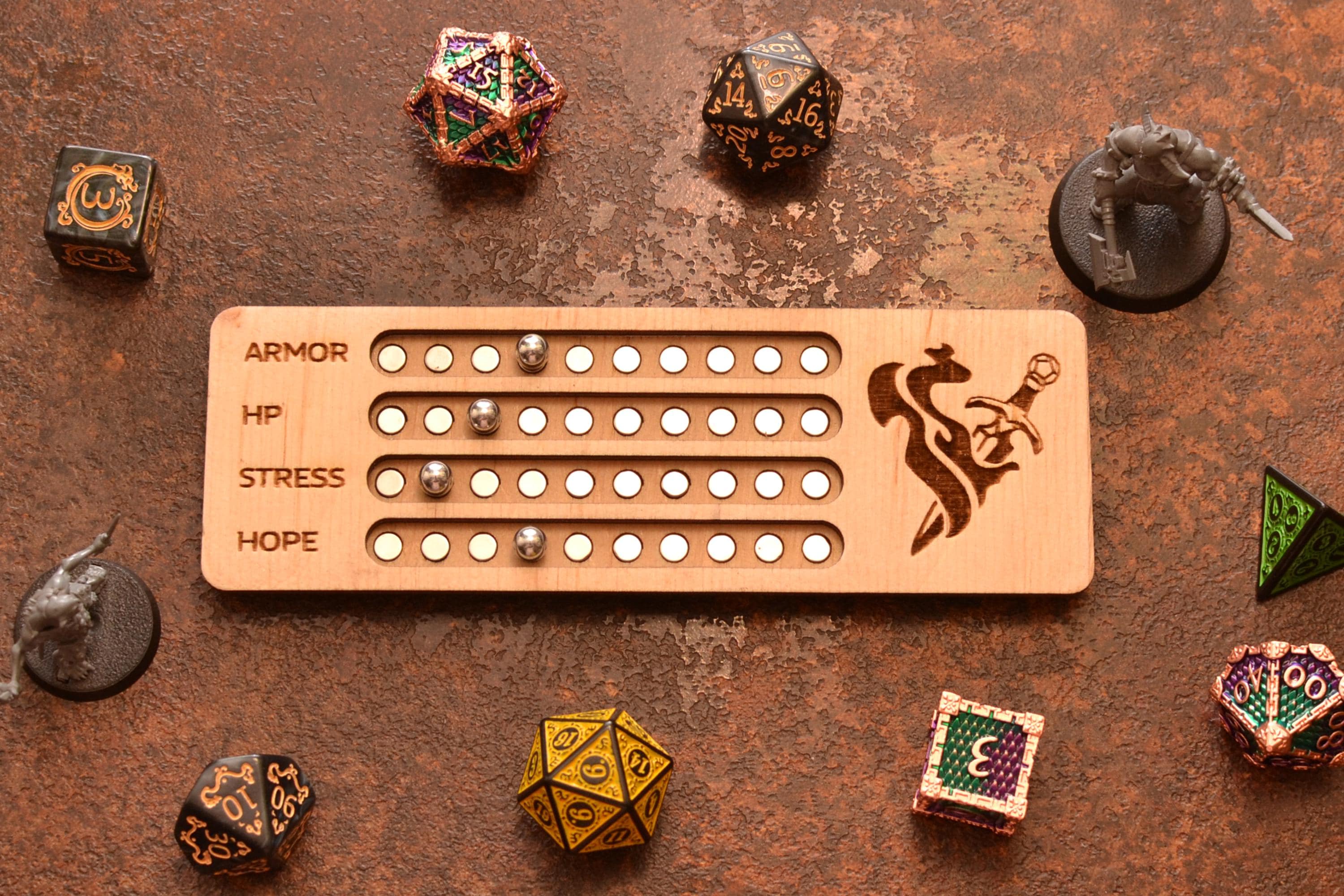 Daggerheart Fear Tracker With Magnetic Balls, Stat Tracker – Hope ...