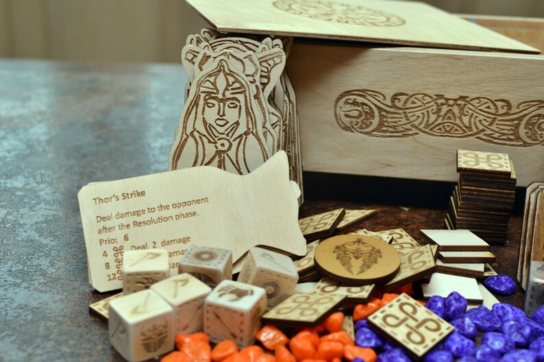 Orlog Game Set 40 Gods 40 Tokens 30 Stones 12 Dice 1 - Etsy