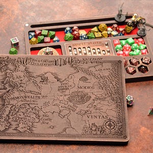 Dnd Box and Tray. Personalized Dice Box With Magnetic Spell Slot ...