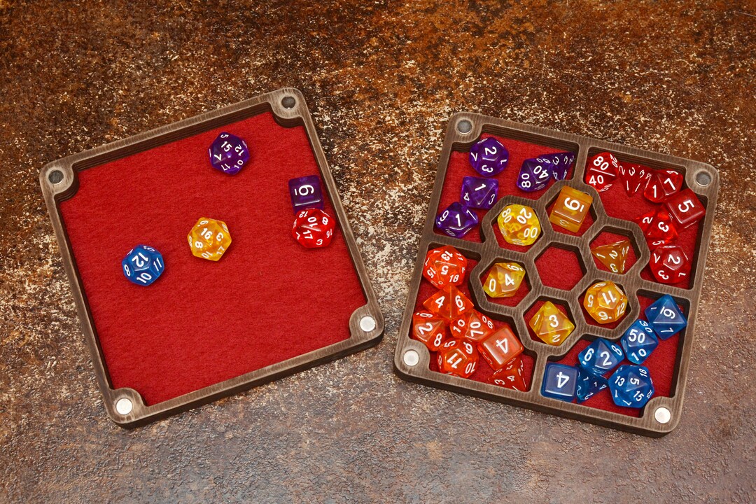 Personalized Dice Box. Dice Holder 5 Set. Wood Dice Storage. Dice Tray ...