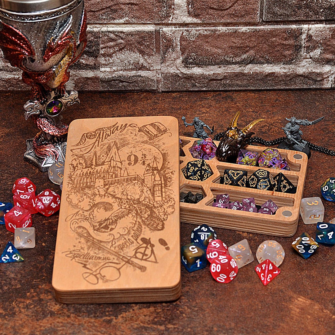 Personalized Wyvern Dice Box | Wooden RPG Dice Vault & Storage - Etsy