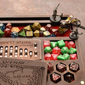 Dnd Box and Tray. Personalized Dice Box With Magnetic Spell Slot ...