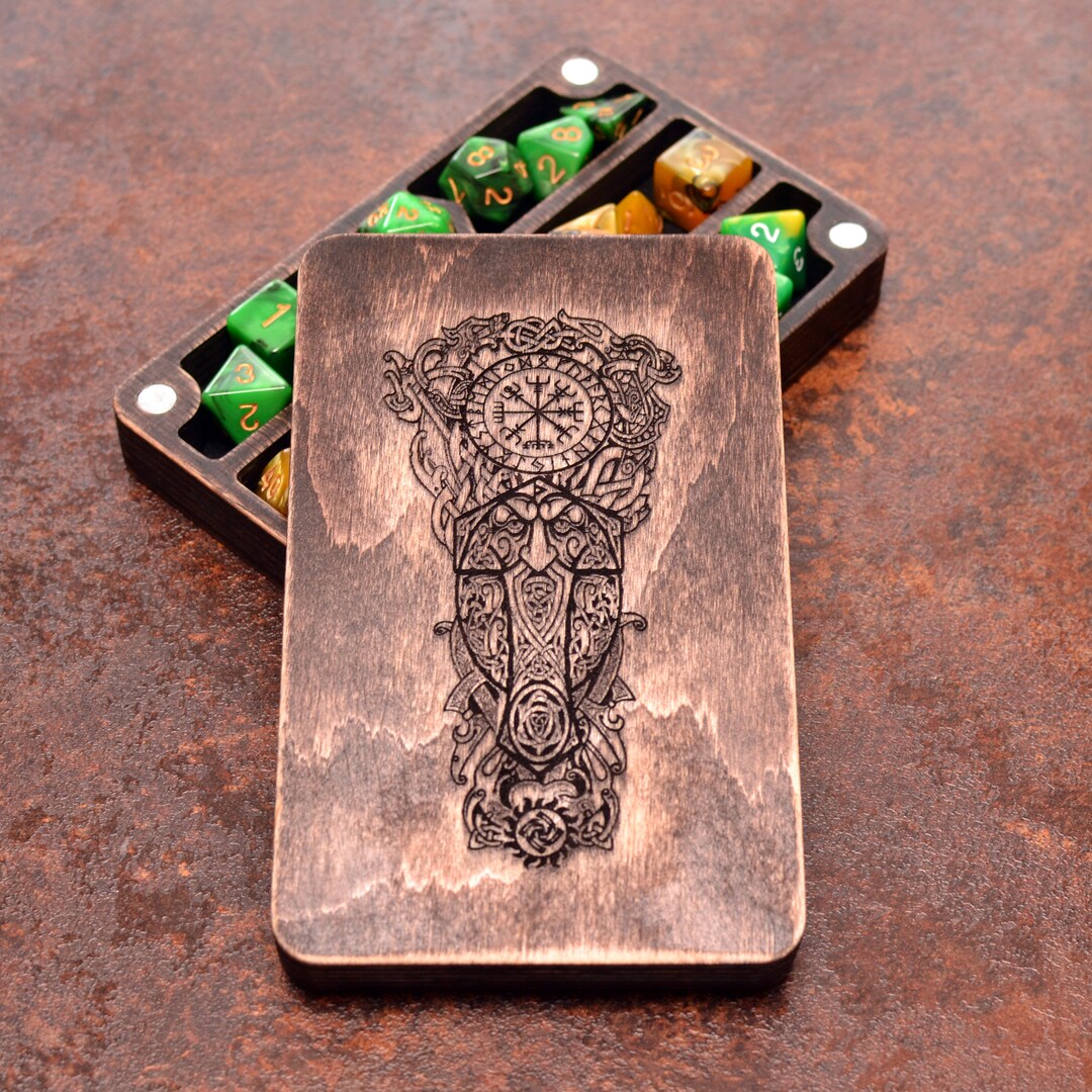 Personalized Dice Box, Wyvern Dice Vault for RRG, Wooden Dice Holder ...