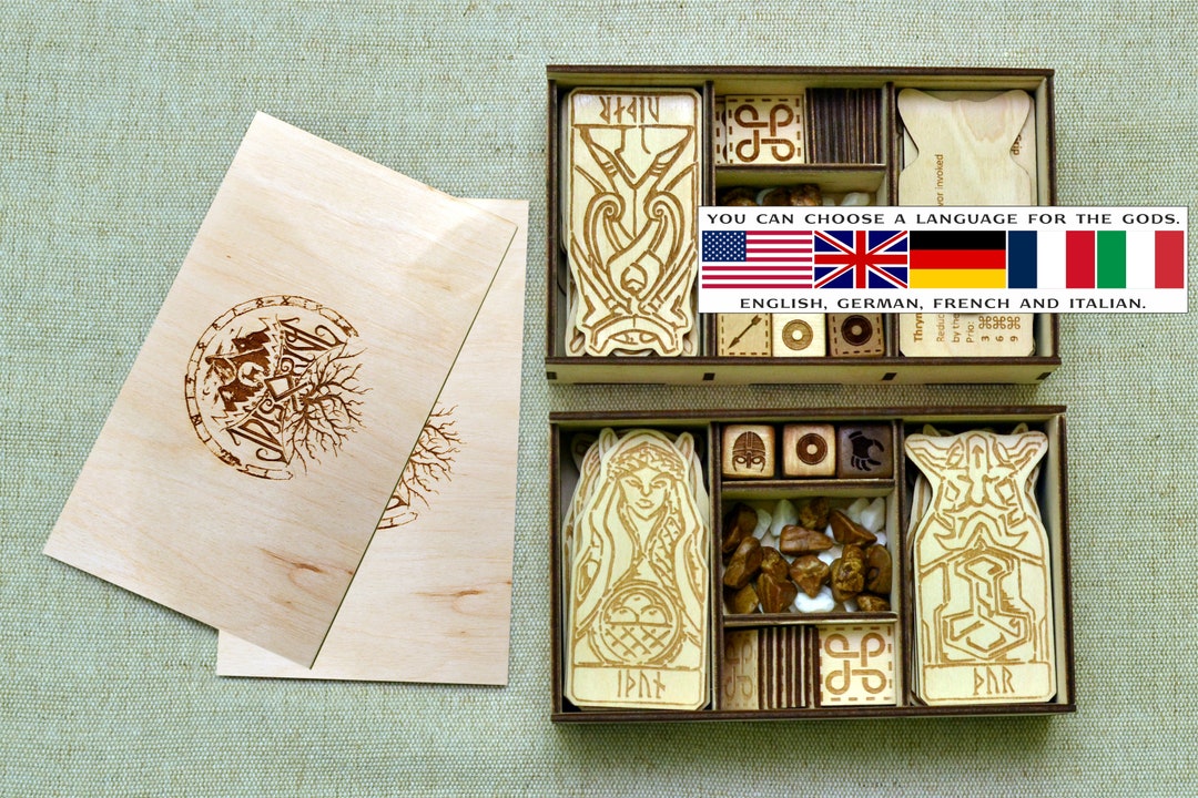 Orlog Viking Board Game 20х2 Gods, 6х2 Dice, 15х2 Tokens, 15/15х2 ...