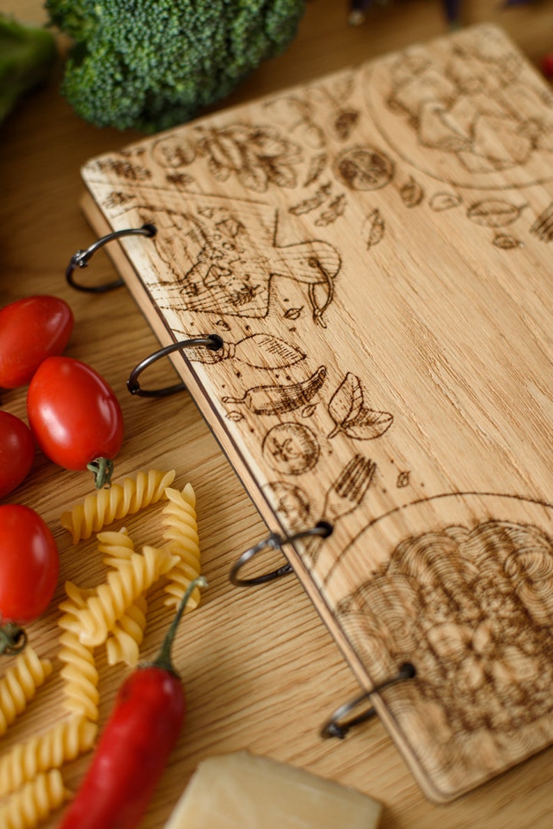 Recipe Book With Dividers Personalized Wooden Recipe Book - Etsy