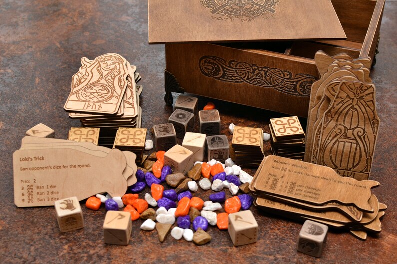 Orlog Game Set 40 Gods 12 Dice 40 Tokens 30 Stones 1 - Etsy