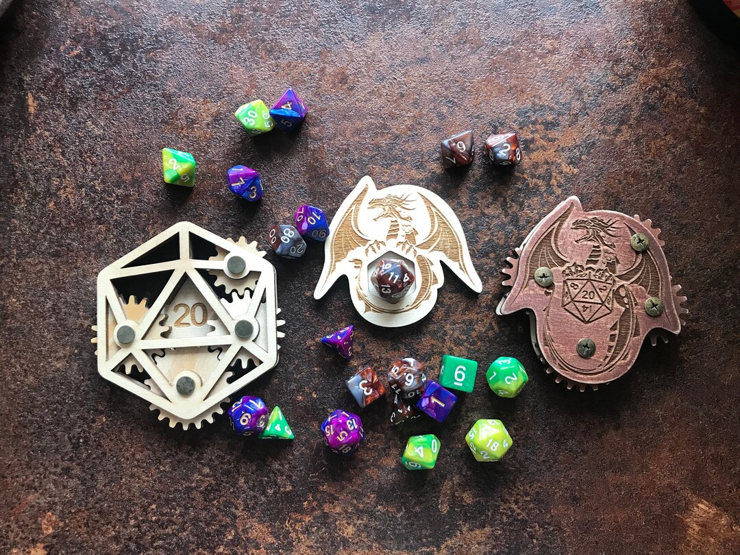 Wooden Dice Spinner for Rpgs. Set Toys Dragon D20. Spinner - Etsy