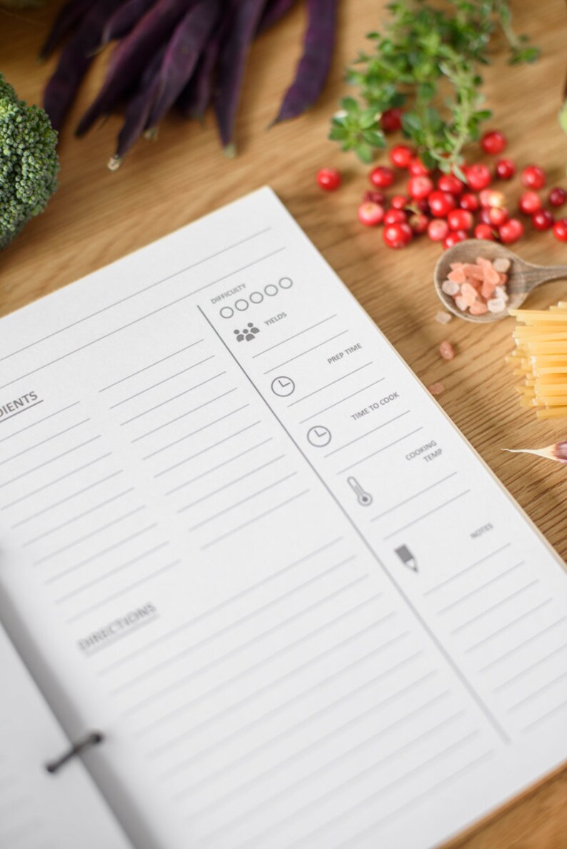 Recipe Book With Dividers Personalized Wooden Recipe Book - Etsy