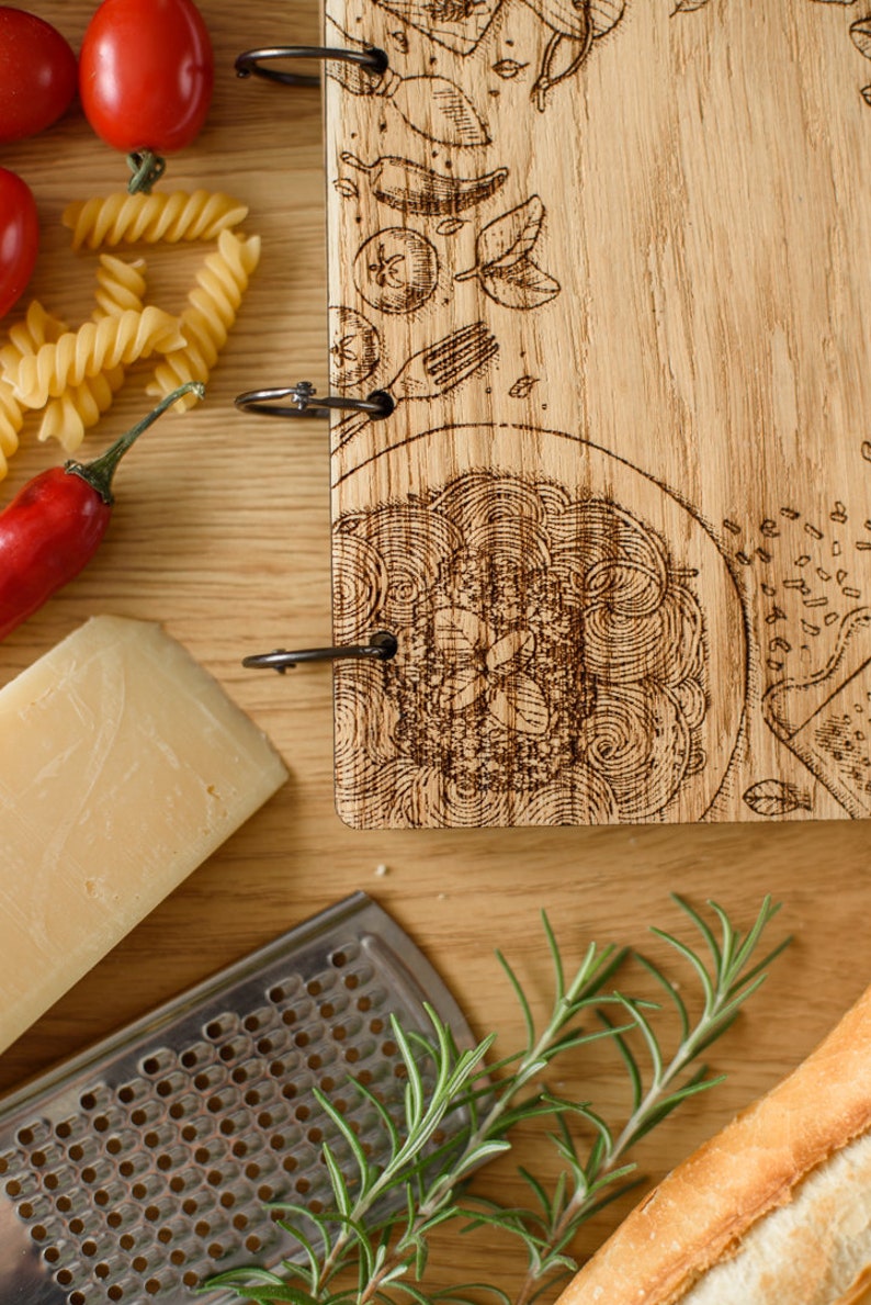 Recipe Book With Dividers Personalized Wooden Recipe Book - Etsy