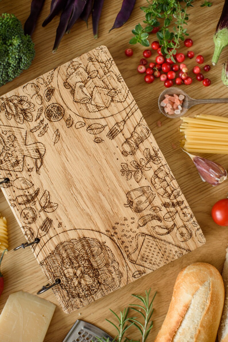 Recipe Book With Dividers Personalized Wooden Recipe Book - Etsy