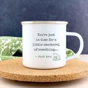Classic Pooh Bear Quote Mug, Time for a Little Smackerel of Something ...