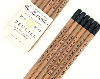 Anne of Green Gables Matthew Cuthbert Quote Pencils, Bookish Gifts for ...